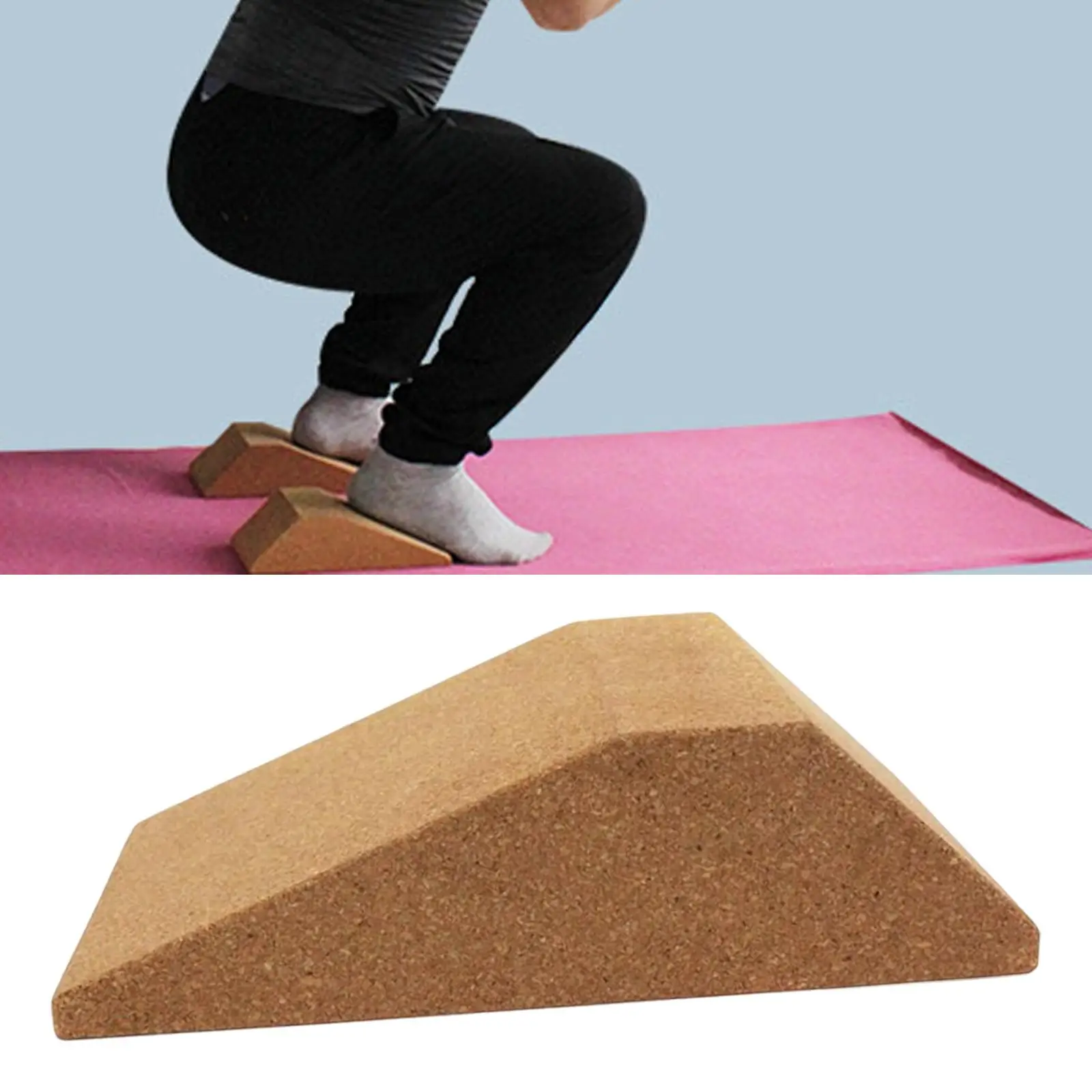 Cork Squat Wedge Yoga Block Incline Board Lightweight Exercise Brick ...