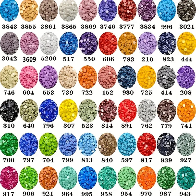 5D Diamond Painting Set -30000 round diamonds, 60 vivid colors (500 ...