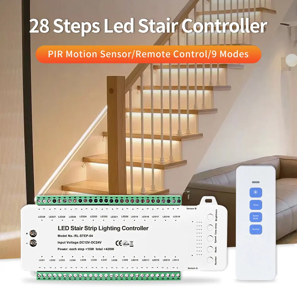 28-Passos-Controlador-De-Ilumina-o-De-Escada-PIR-Motion-Sensor-28 ...