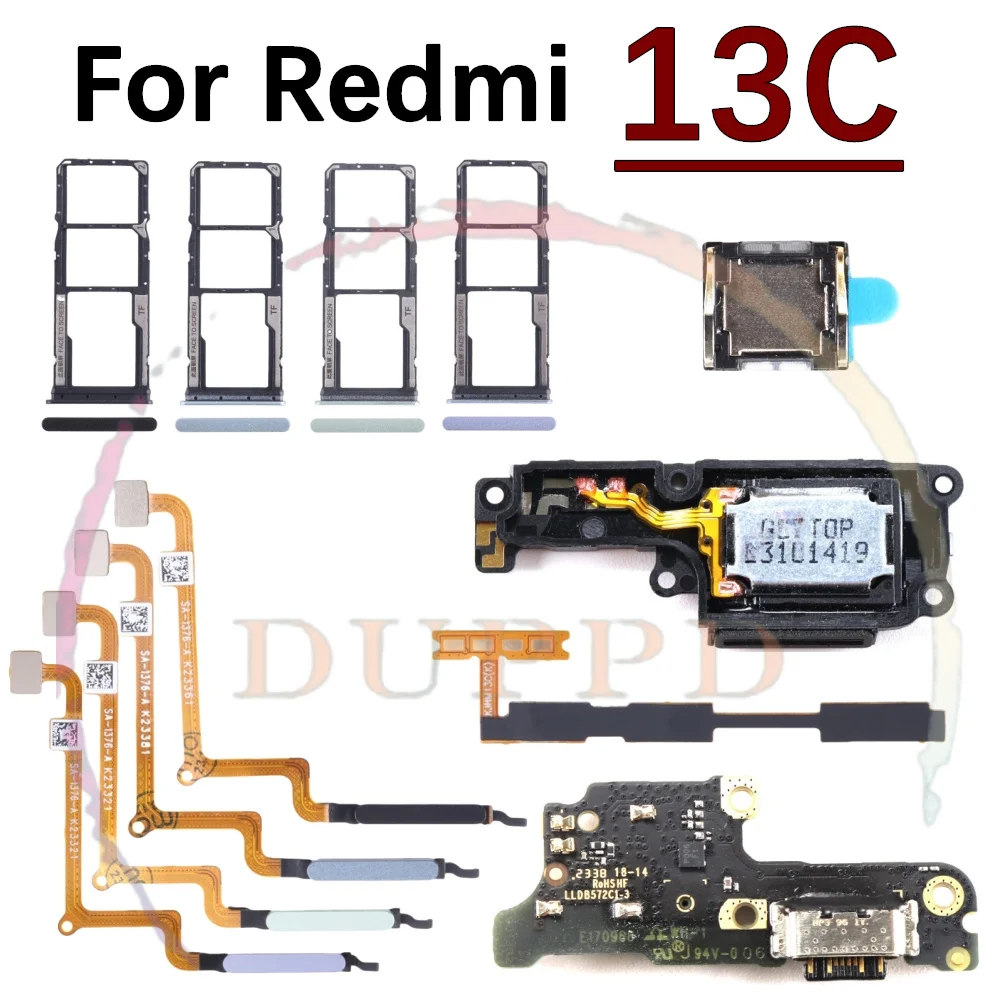 LoudSpeaker Earpiece Speaker Charging Port Board For Xiaomi Redmi 13C ...