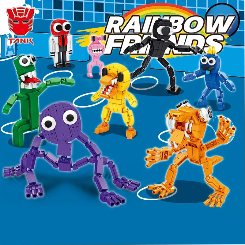 Rainbow Friends Building Blocks Toys Blue Pink Orange Cartoon Anime ...