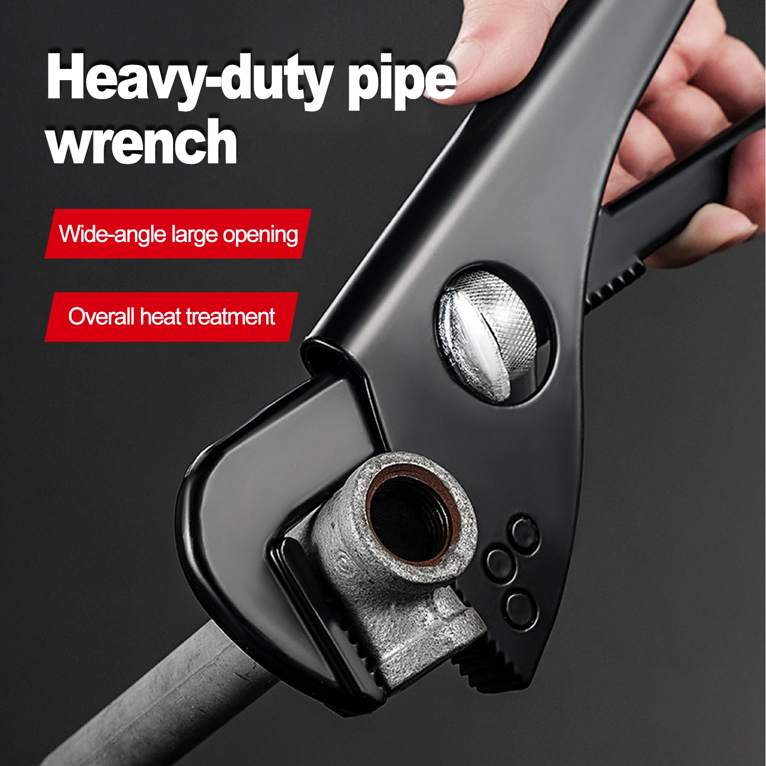 7/10inch Professional Pipe Wrench Plumbers Adjustable Heavy Duty ...