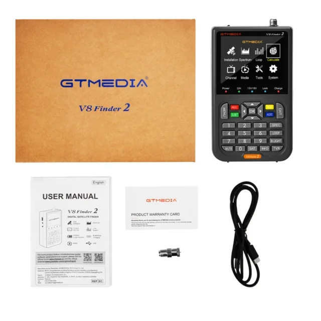 GTMEDIA V8 Finder 2 DVB-S/S2/S2X Satellite Finder HD H.264 (8 Bit ...