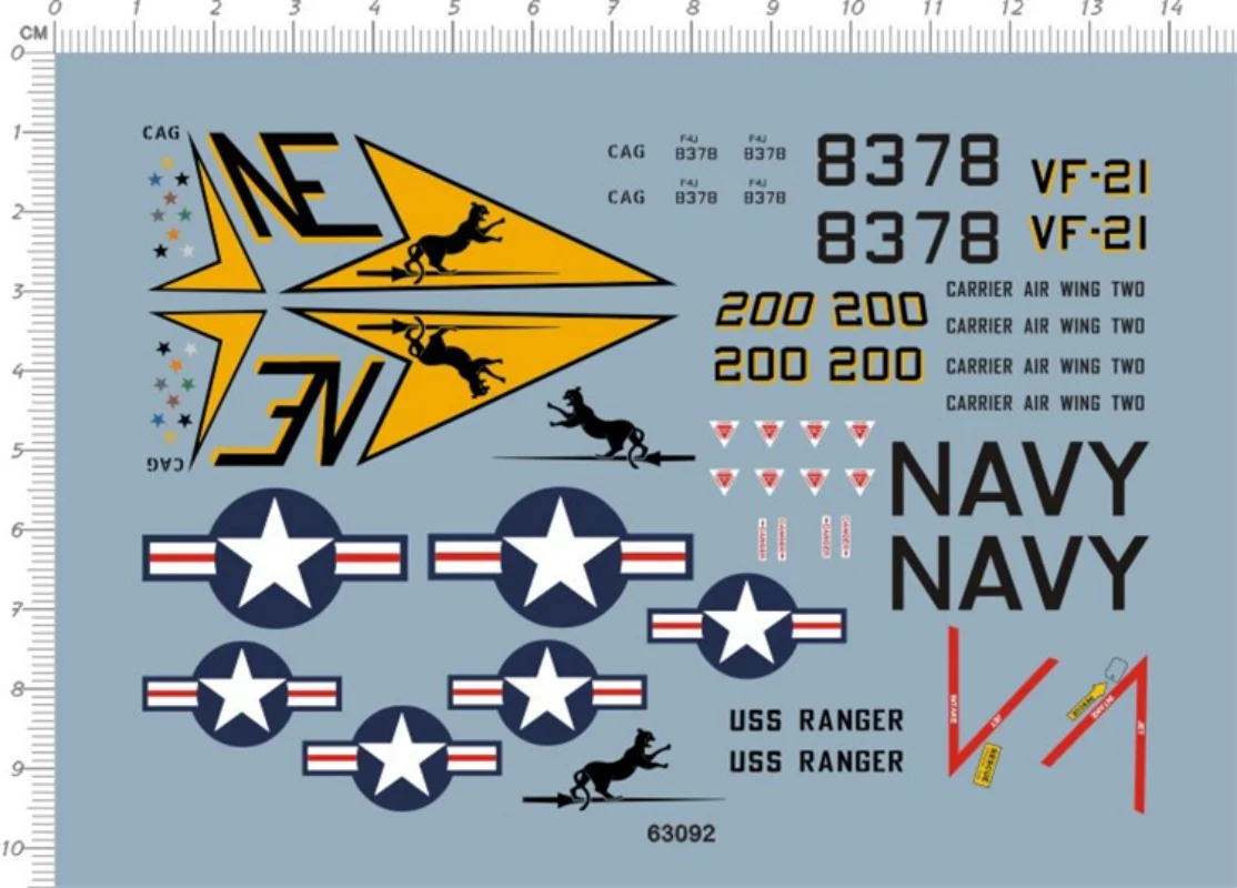 Decal for US Air Force USAF F-4 Phantom VF-21 Fighter Model Kit 63092 ...