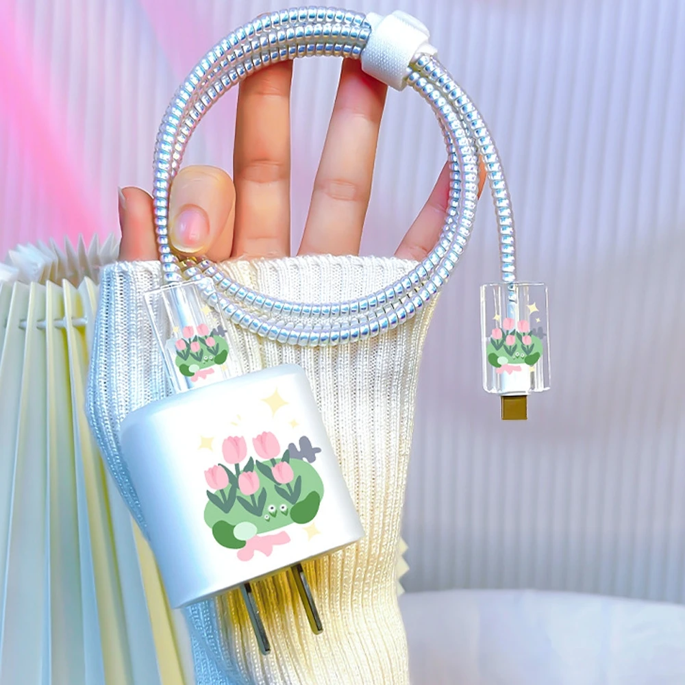 Fashion-Flower-Heart-Charger-Protector-Case-For-iPhone-18W-20W-Charger ...