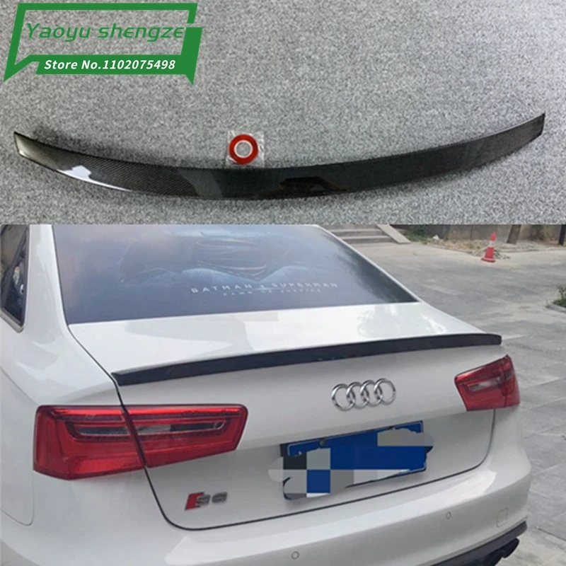 C7-A6-Spoiler-S6-Style-Carbon-Fiber-Spoiler-Rear-Trunk-Wing-For-Audi-A6 ...