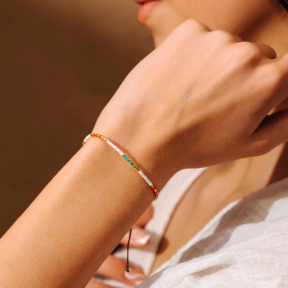 Simple-Rainbow-Beaded-Rope-Bracelets-Handmade-Jewelry-Gift-for-Women ...