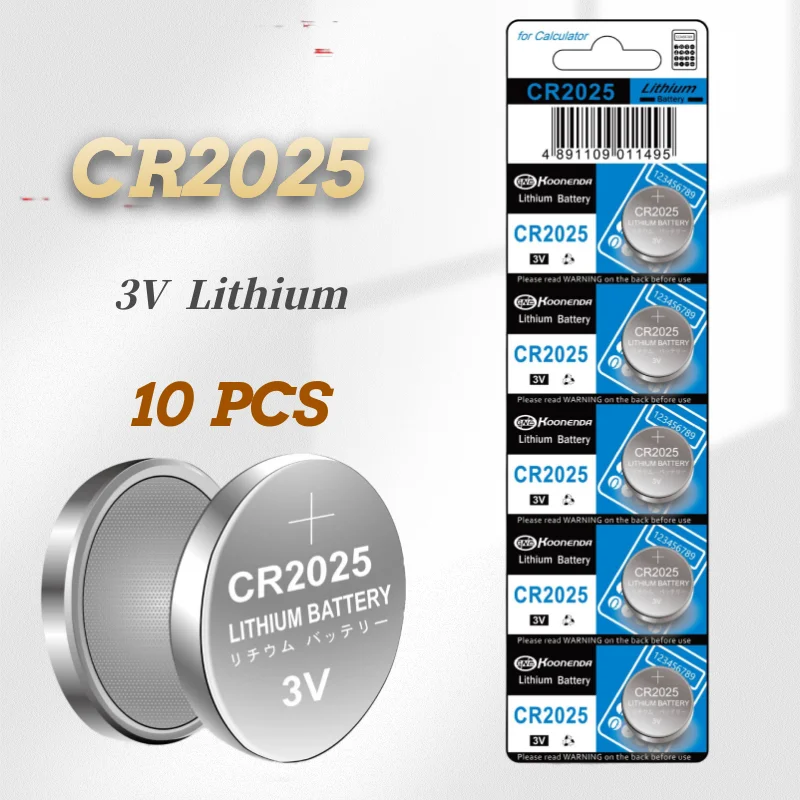 10PCS-CR2025-Lithium-Batteries-button-battery-3V-for-motherboard-car-key-remote-control-toy ...