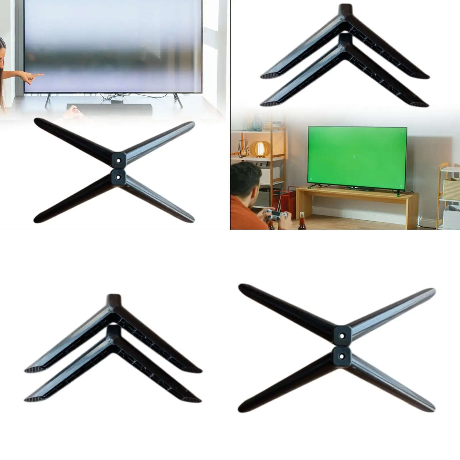2Pcs TV Stand Base Television Holder Bracket Spare Parts, Easy to ...