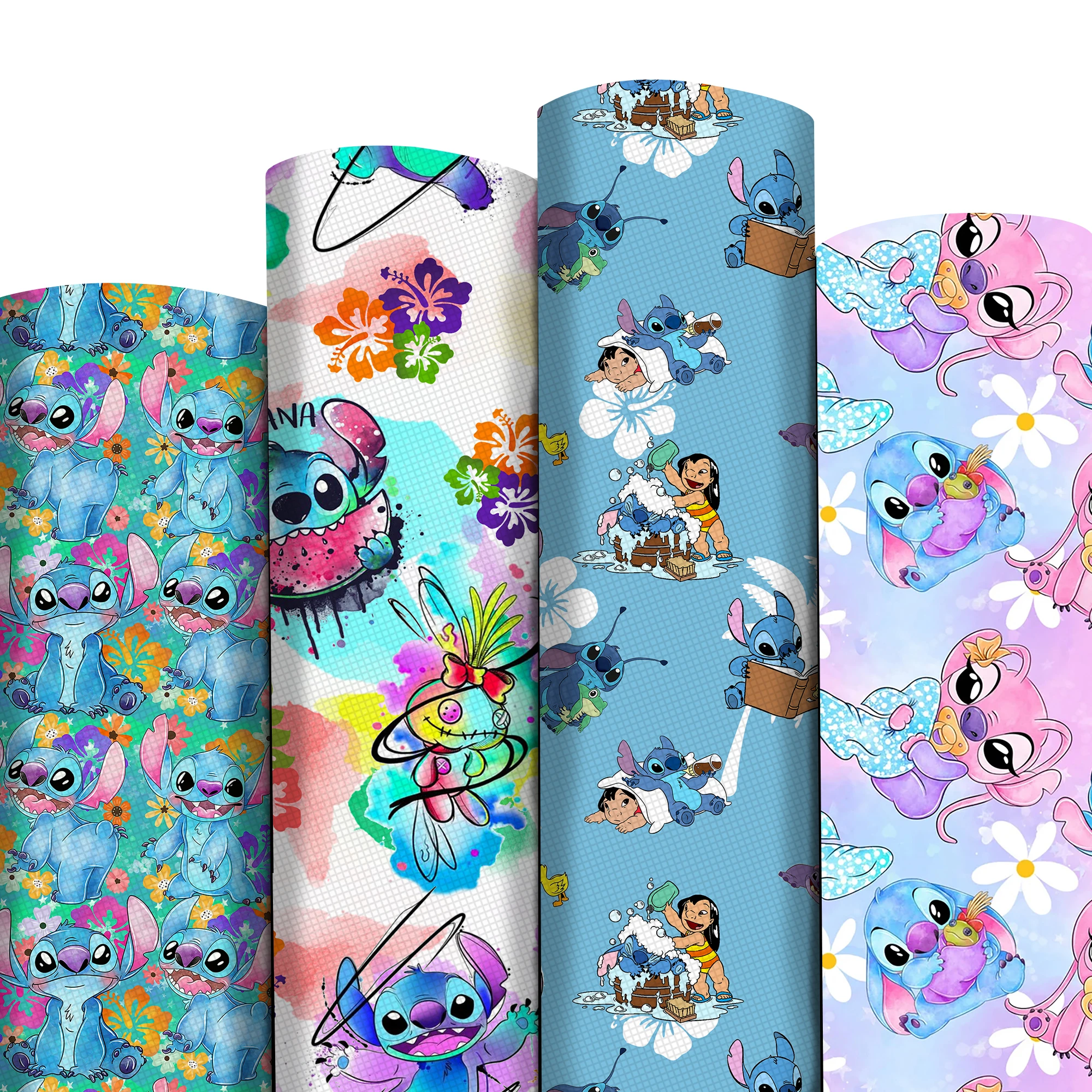 Cartoon-Stitch-Print-Lychee-Texture-Faux-Leather-Sheet-Synthetic ...
