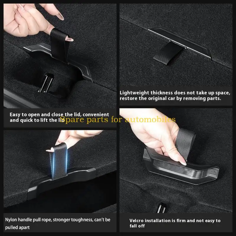 H58F Trunk Handle Invisible Designs Quick Release Strong ABS Trunk Pull ...