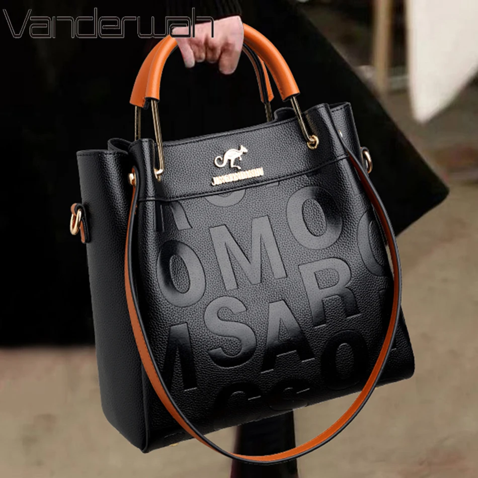 Bolsos-de-lujo-de-3-capas-para-mujer-bolsos-de-mano-de-cuero-PU-con ...