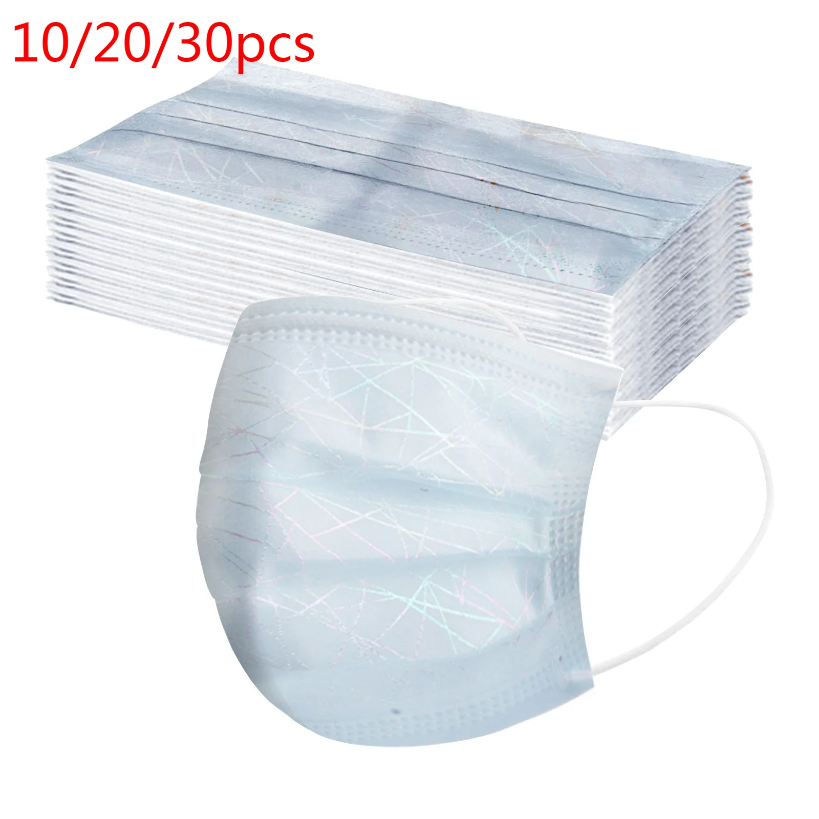 10/20/30pcs Disposable Mesh Face Mask Women Man Print 4ply Ear Loop ...