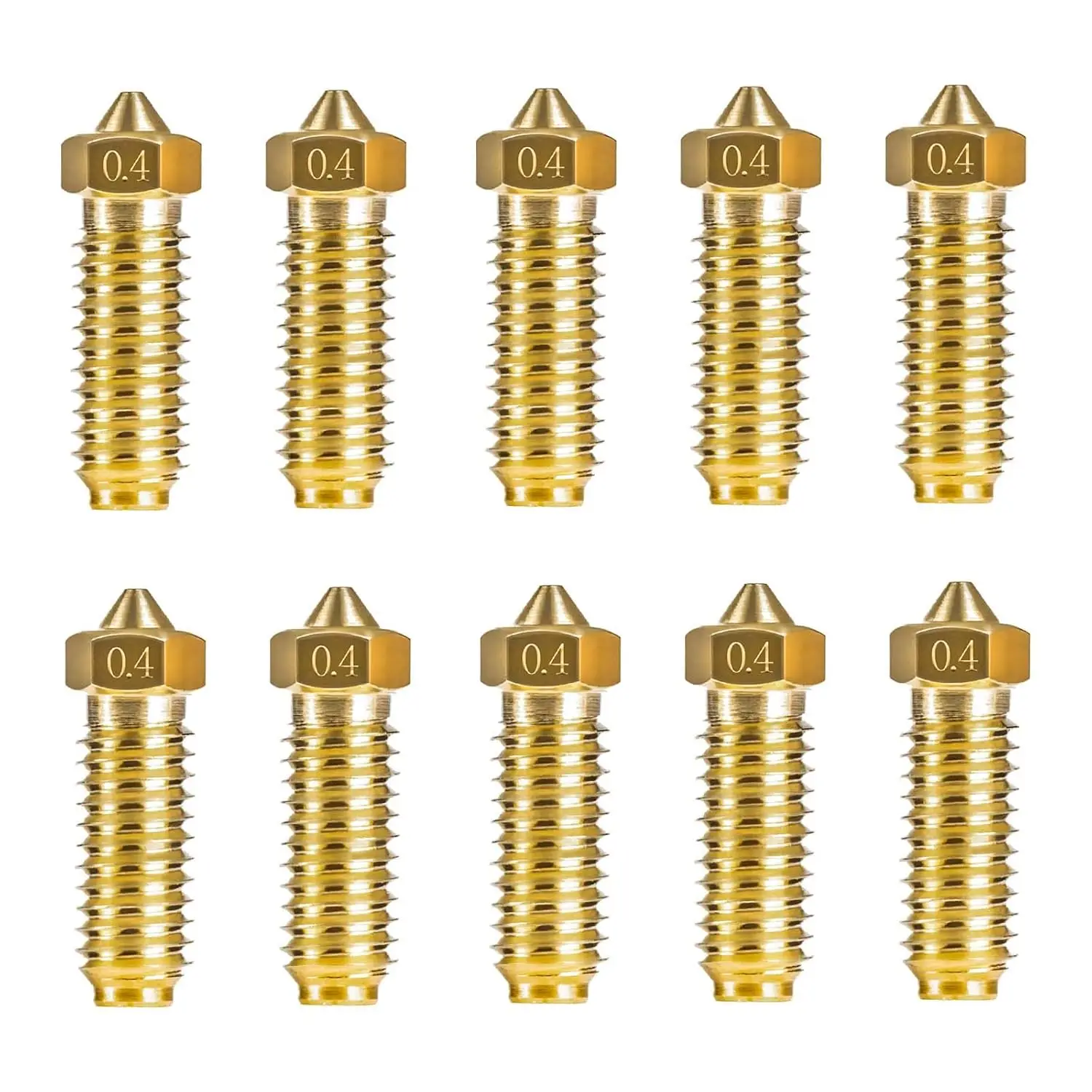 5/10PCS Extruder Hot End Printing Head 0.4mm Brass Volcano Nozzles for ...