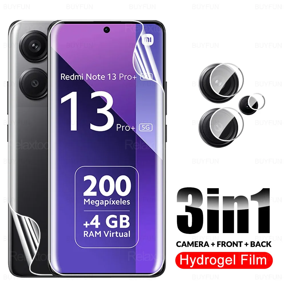 3in1-Camera-Glass-Front-Back-Hydrogel-Film-For-Xiaomi-Redmi-Note-13-Pro ...