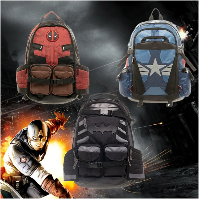 2024-New-Marvel-Avengers-Deadpool-Captain-America-Backpack-Anime ...