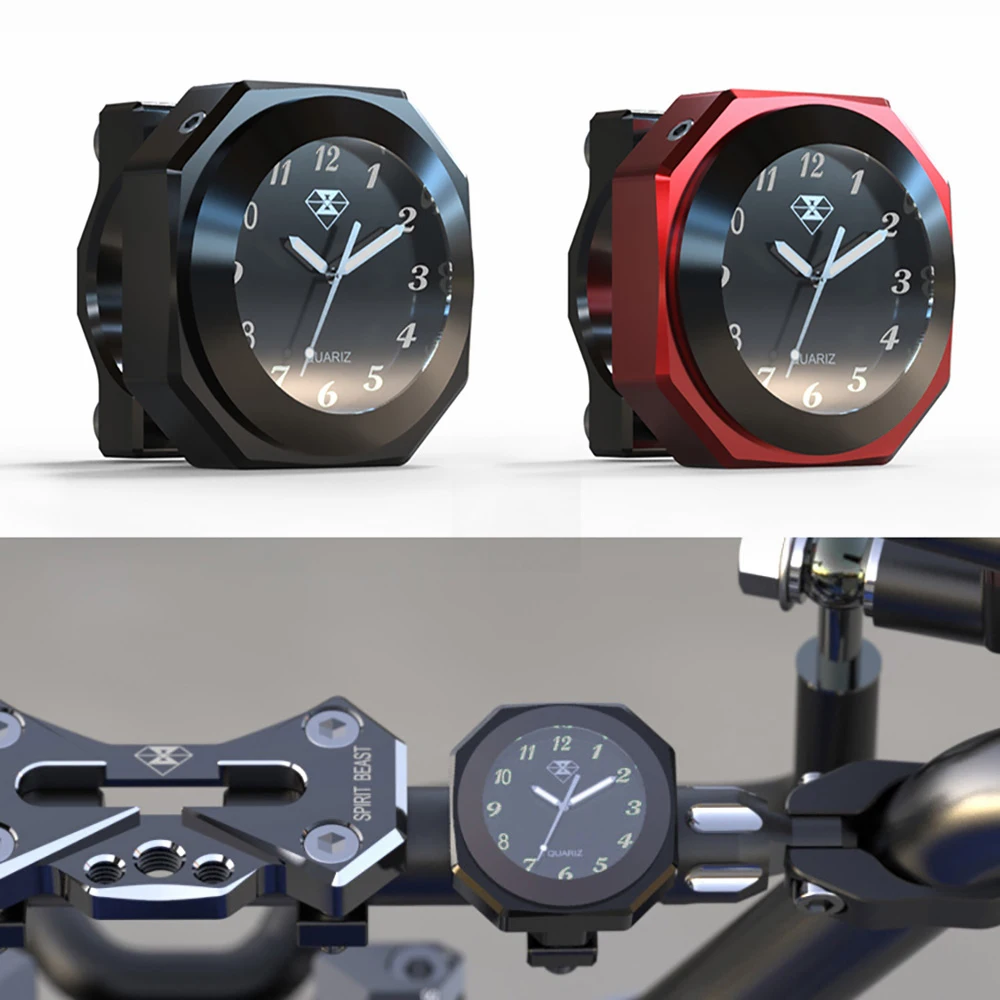 22-28mm Waterproof Motorcycle Bike Handlebar Clock Mount Watch Time ...
