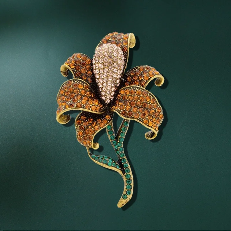 New-Enamel-Lily-Flower-Brooches-For-Women-3-color-Weddings-Banquet ...