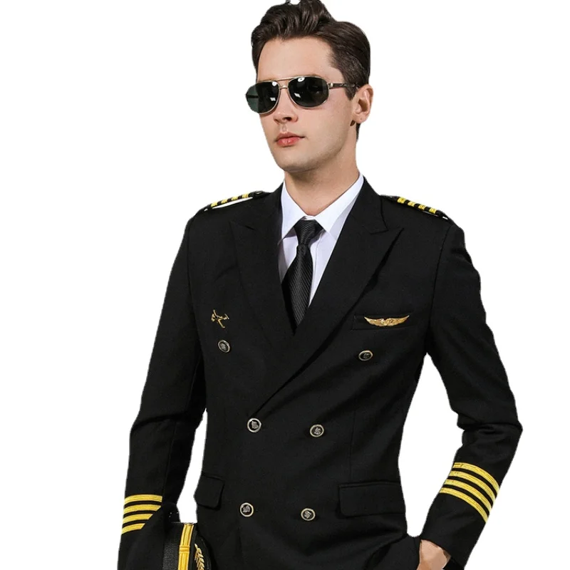 Pilot-Uniform-Airline-Air-Plane-Captain-Uniforme-Property-Workwear ...