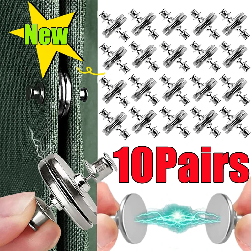 10-1Pair-Curtain-Magnetic-Button-Detachable-Curtain-Fix-Fastener-Clip ...