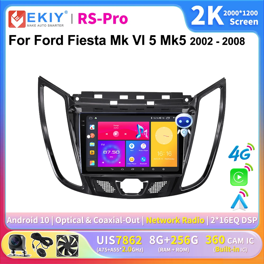 Ford Fiesta Accessories 4+64G For 2006-2008 Ford Fiesta MK5 Android 13 ...