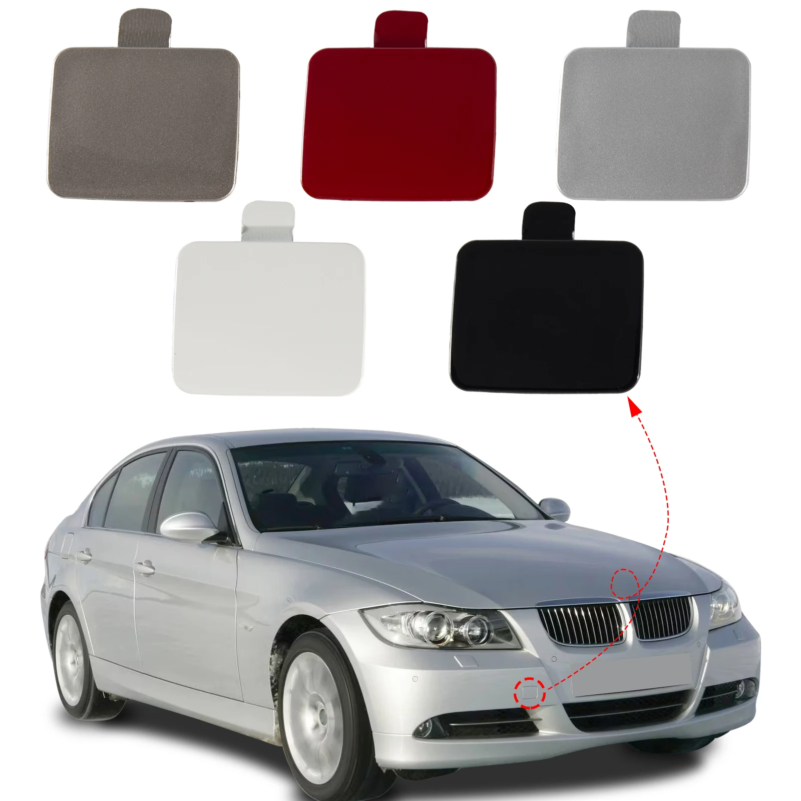 Front-Bumper-Tow-Hook-Cover-Cap-Eye-For-BMW-3-Series-E90-E91-2006-2007 ...