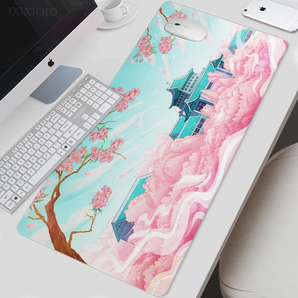 Cute-Pink-Cherry-Blossom-Mouse-Pad-Gamer-XL-Large-New-Home-Mousepad-XXL ...