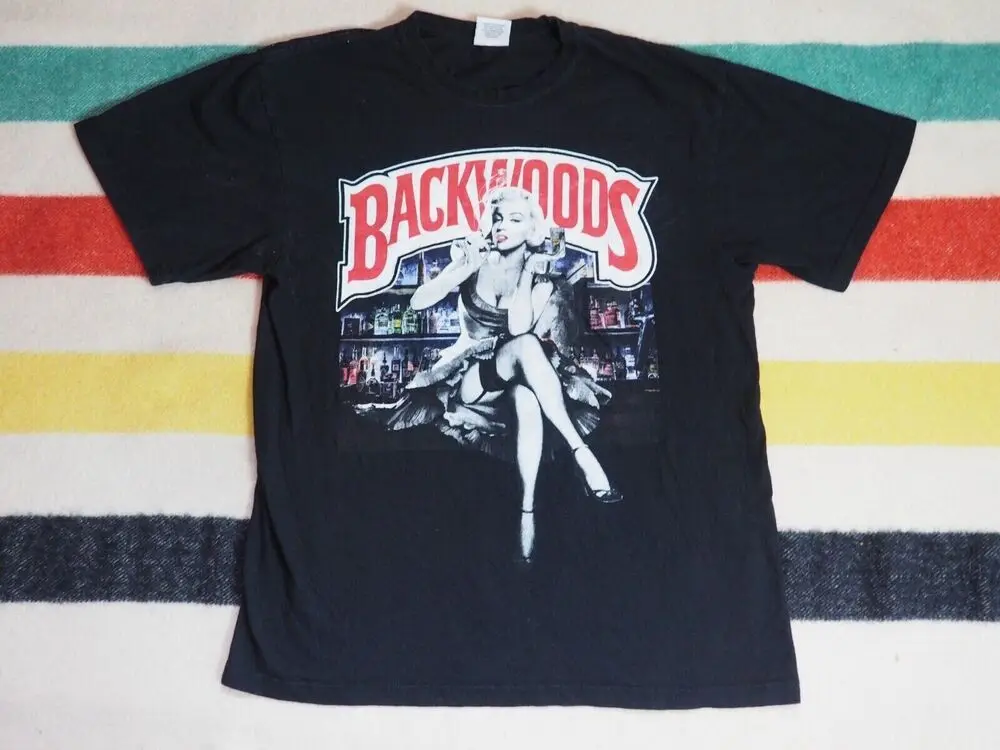 VTG-Y2k-BACKWOODS-Cigar-Smoke-Women-Rap-Black-Logo-Tee-T-Shirt-L-Large ...