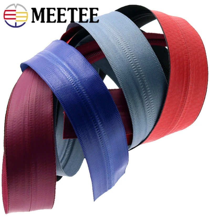 Meetee 2meter 3# 5# Nylon Coil Waterproof Zipper Color Coded Reverse ...