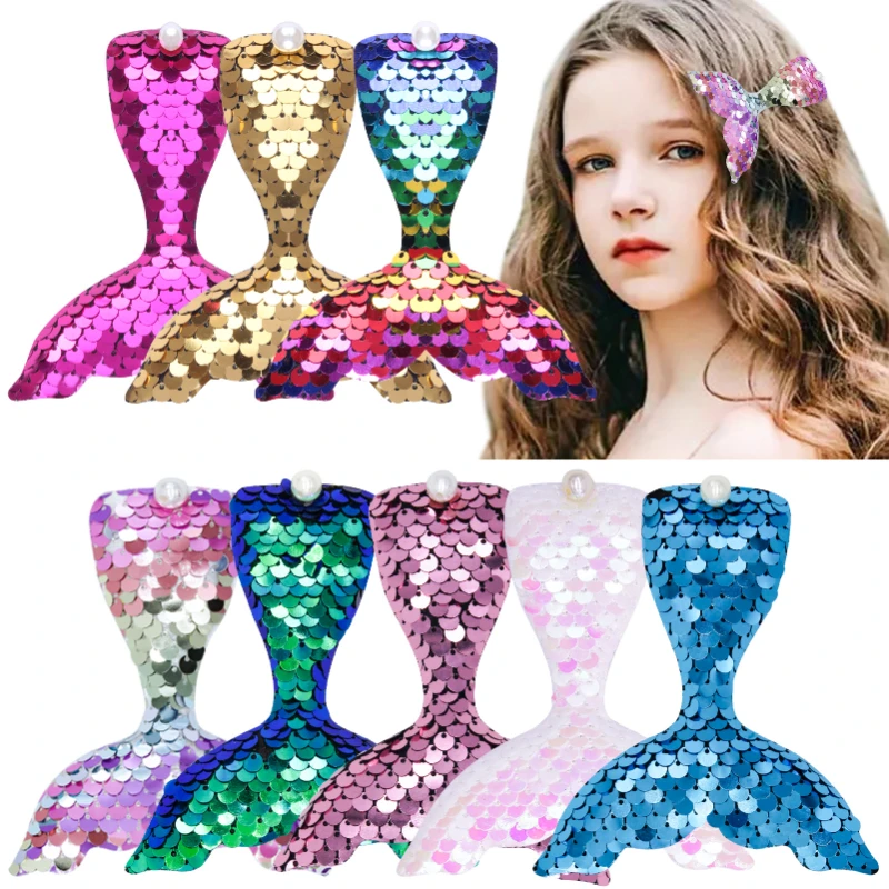 10pcs Disney The Little Mermaid Hair Clips for Girls Sequins Ariel ...