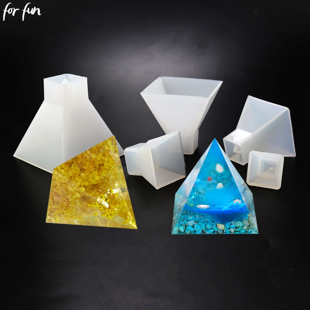 For fun 20-60mm Pyramid Triangle Silicone Mold DIY Resin Decorative ...