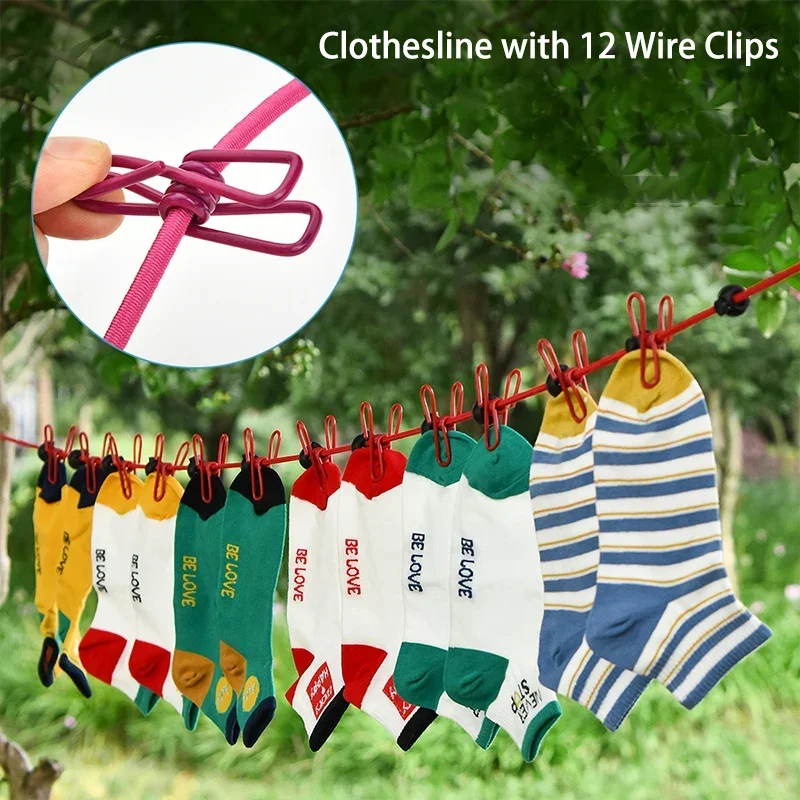 Portable-Clothing-Clothesline-with-12-Clips-Retractable-Laundry-Dryer ...