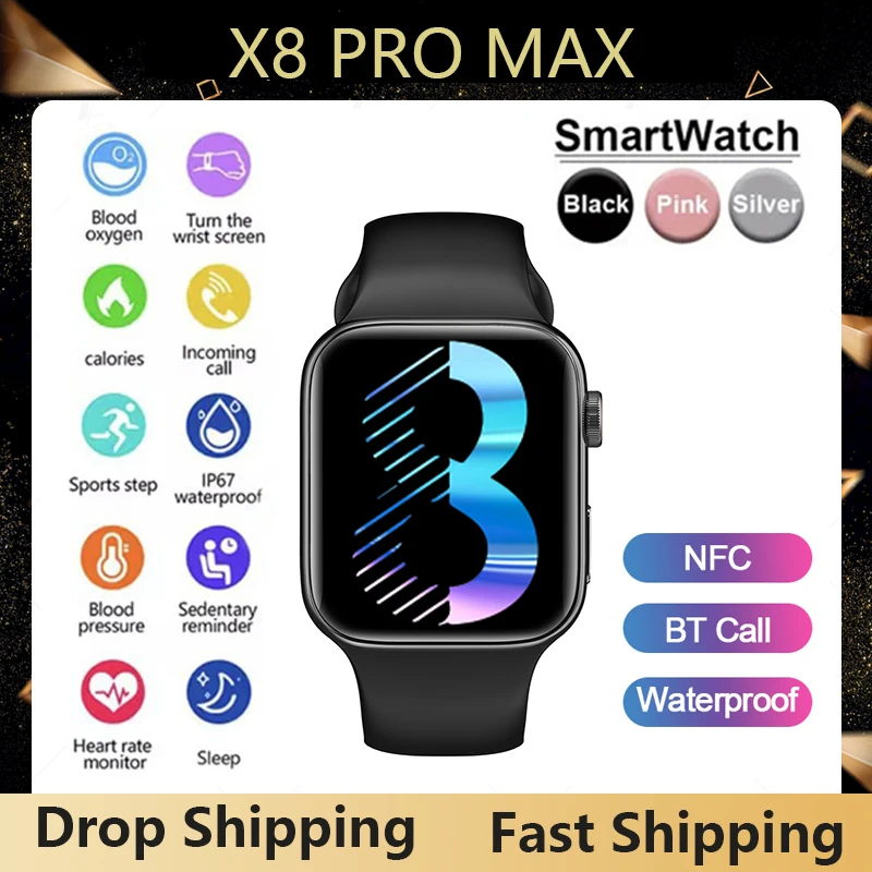 New Smart Watch X8 Pro Max Series 8 Men Women Body Heart Rate Detection ...