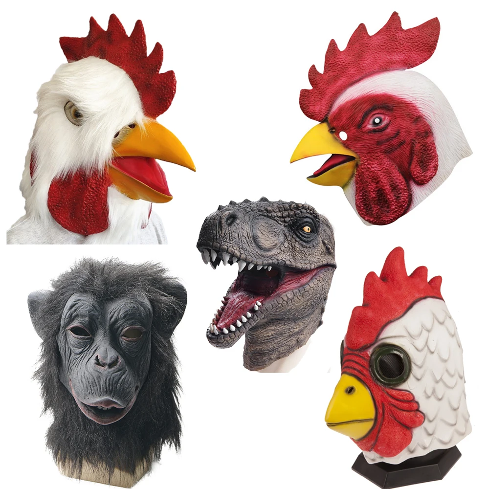 Halloween-Latex-Adult-Richard-Rooster-Mask-Hotline-Miami-Game-Props-3D ...
