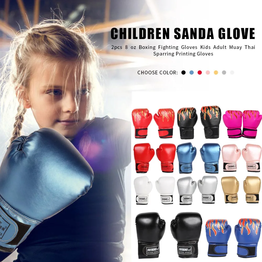 3-12-Yrs-Kids-Boxing-Gloves-PU-Leather-Kids-Breathable-Muay-Thai ...