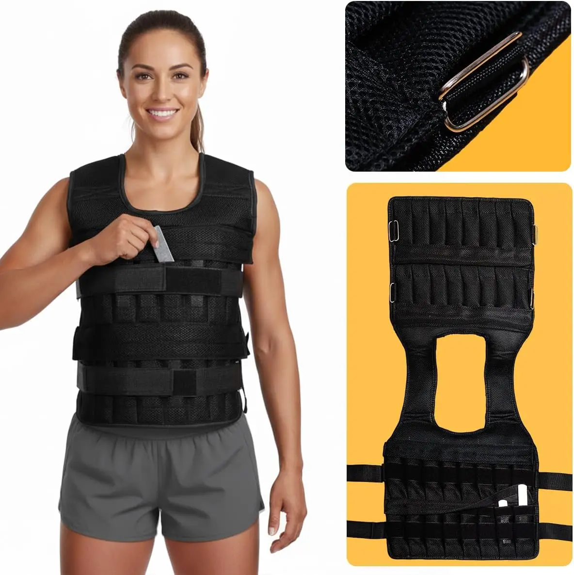 Adjustable 20kg Weight Vest Resistance Fits Men & Women Weight Training ...