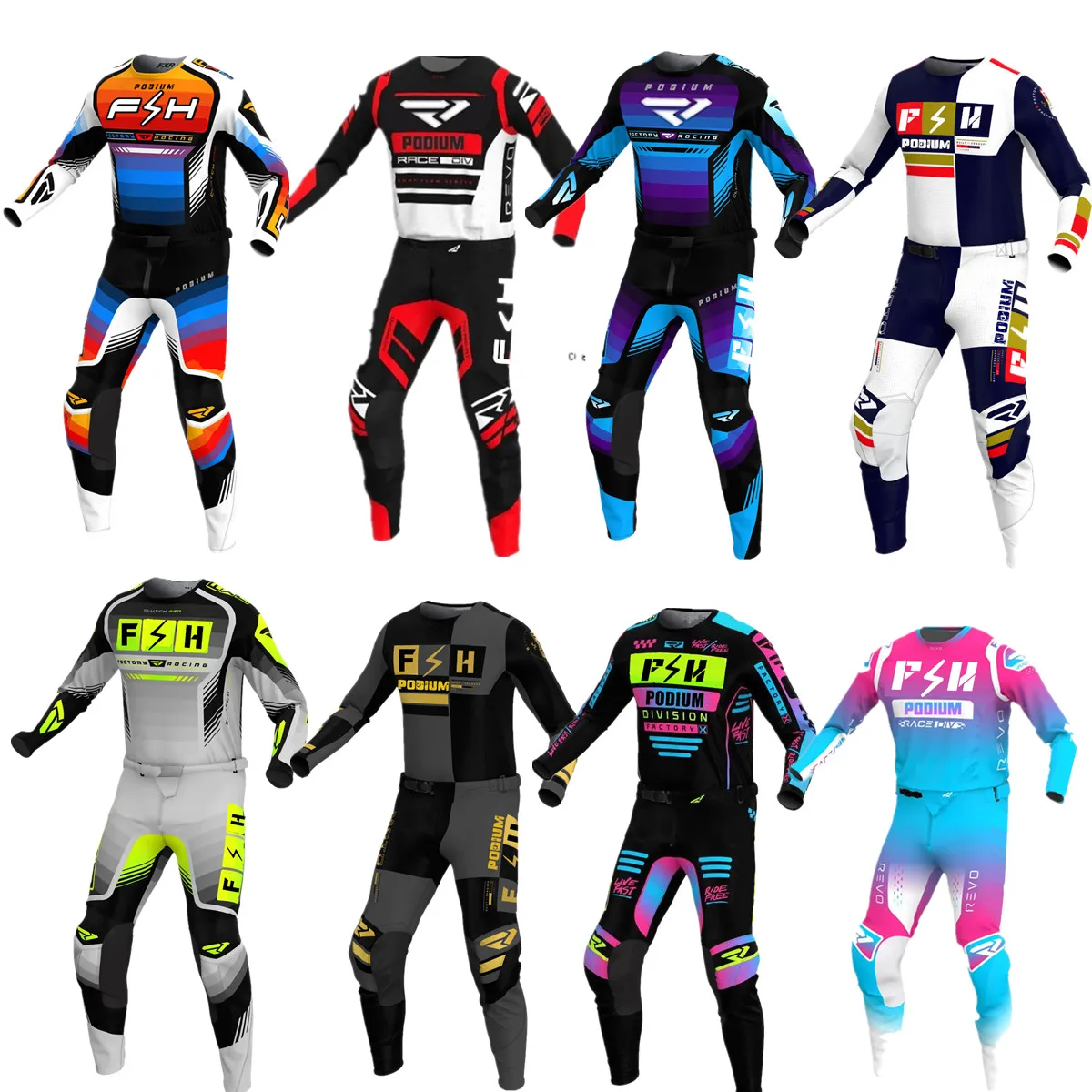 2023-FH-Podium-MX-Jersey-Set-Dirt-Bike-Clothing-Off-Road-Motocross-Gear ...