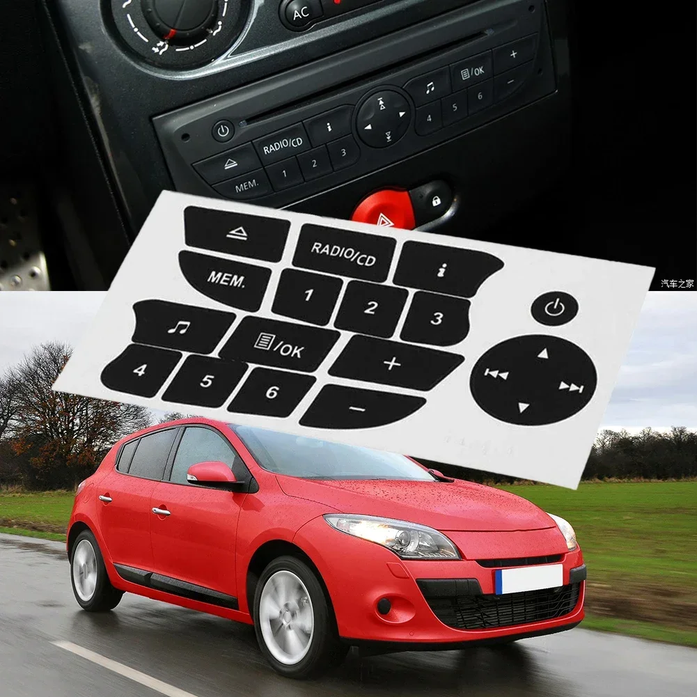 Car-Audio-Button-Repair-Decals-Sticker-For-Clio-For-Megane-2009-2011 ...