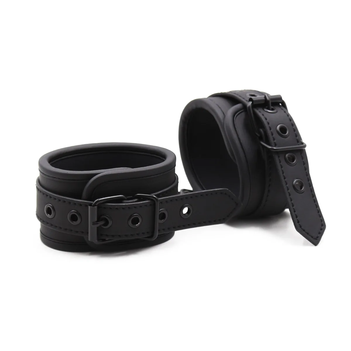 Menottes de cheville en série noire solide collier SM BDSM contraintes ...