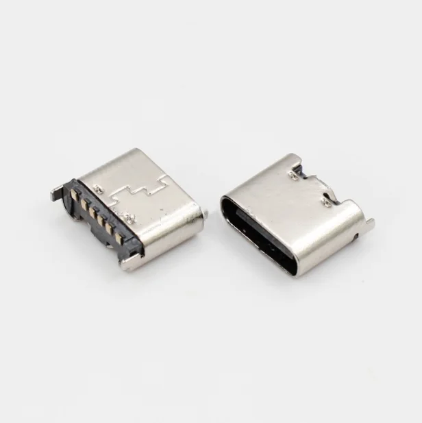 10pcs/lot Type C 6 Pin USB SMT Socket Connector USB 3.1 Type-C Female ...