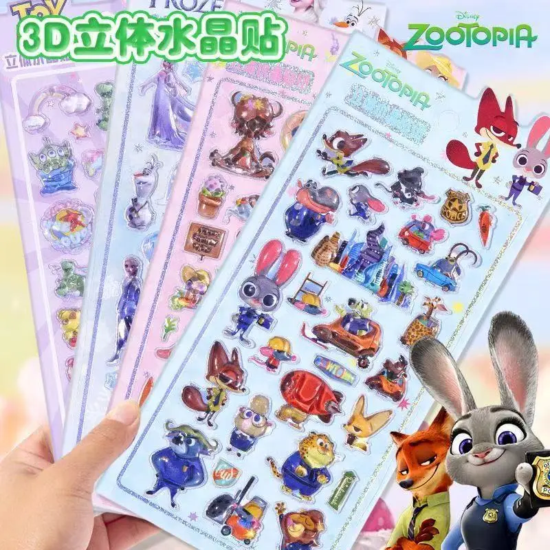** Zootopia 3D Crystal Sticker Cute Judith Nick Stationery Paster Kids ...