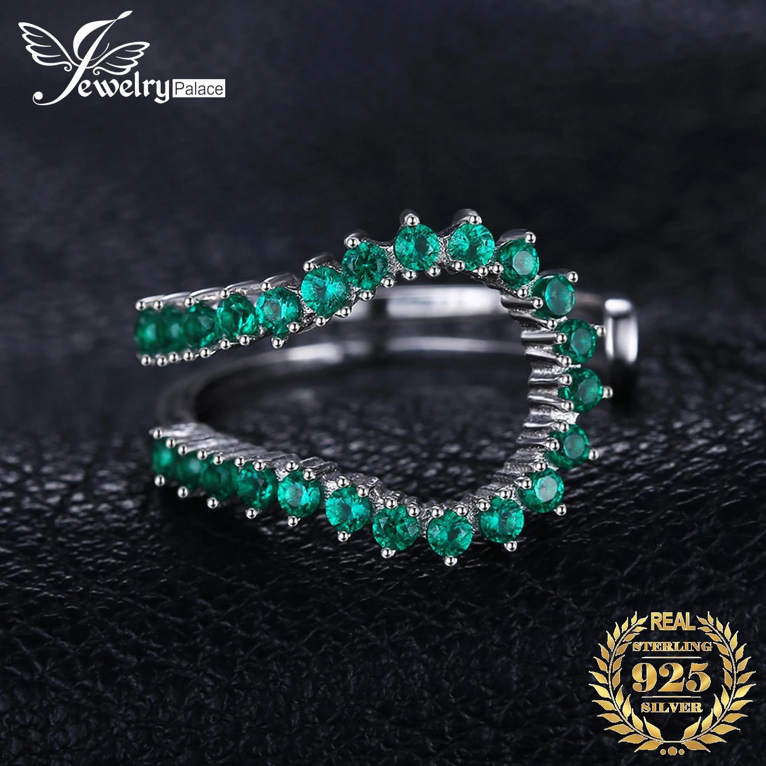 JewelryPalace-Simulado-Nano-Emerald-Anel-Aberto-Ajust-vel-para-Mulheres ...