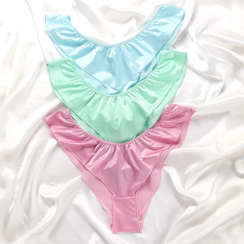 Strings-en-satin-volants-sexy-pour-femmes-sous-v-tements-taille-basse ...