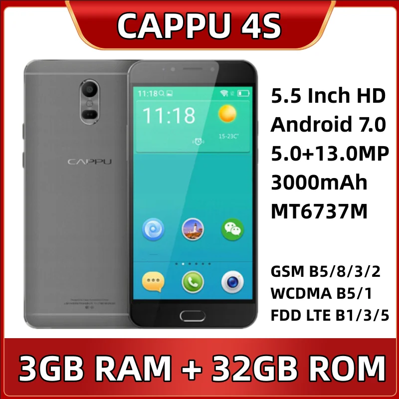 CAPPU 4S 687 4G LTE Smartphone 3GB RAM 32GB ROM 5.5" Singe Micro SIM ...