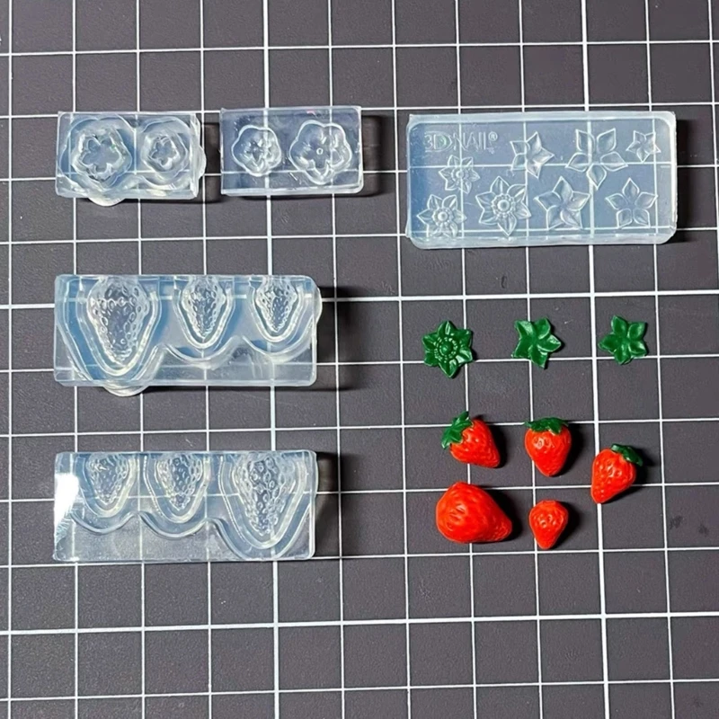 Reusable 3D Strawberry Mold Crystal Fruit Baking Mold DIY Fondant Mold ...