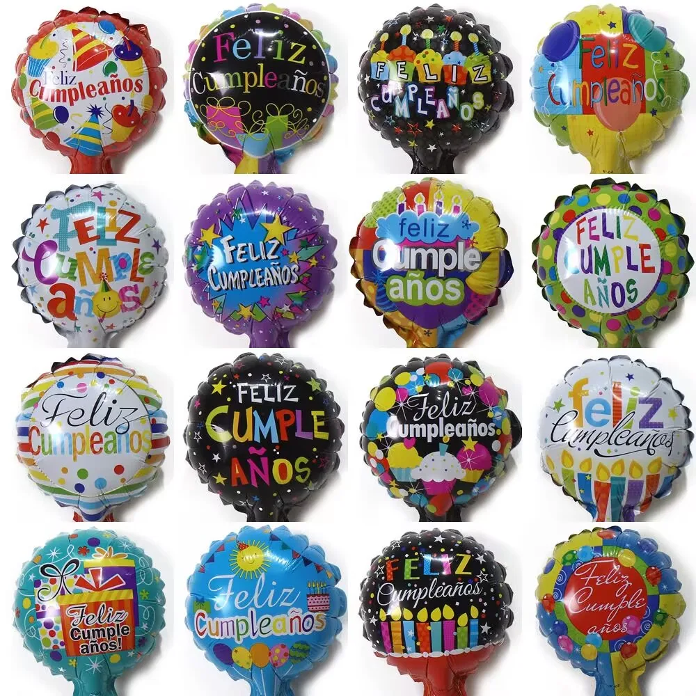 50pcs 6inch Spanish Happy Birthday Aluminum Foil Balloons Birthday ...