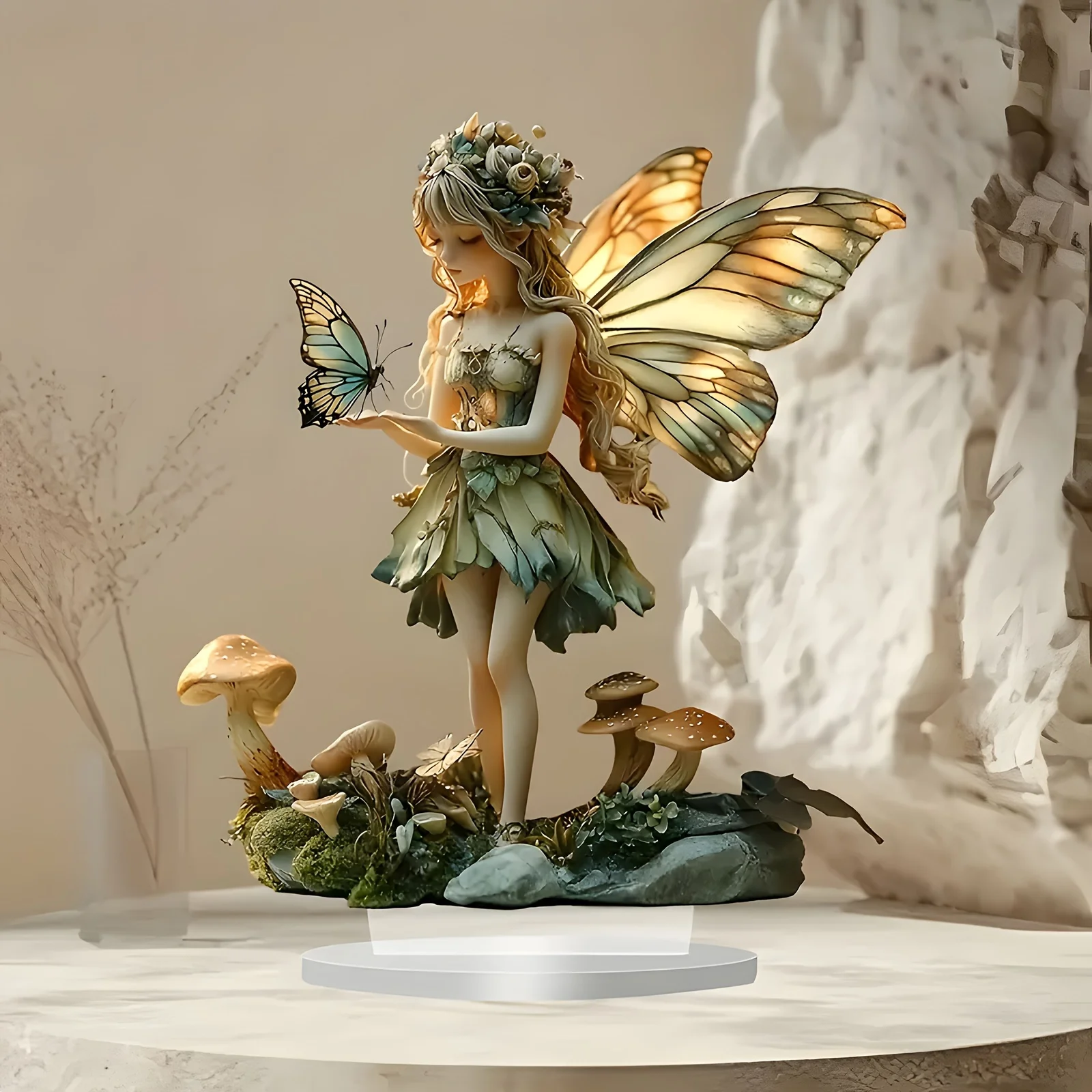 1 Piece Bohemian Fairy Statue/2D Acrylic Desktop Decoration/with Stand ...