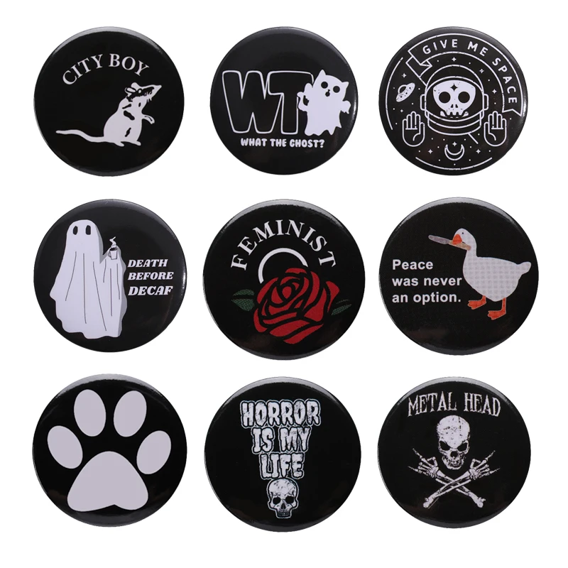 Tinplate-Pin-Black-Punk-Gothic-Soft-Button-Pin-Clothes-Collar-Badge ...