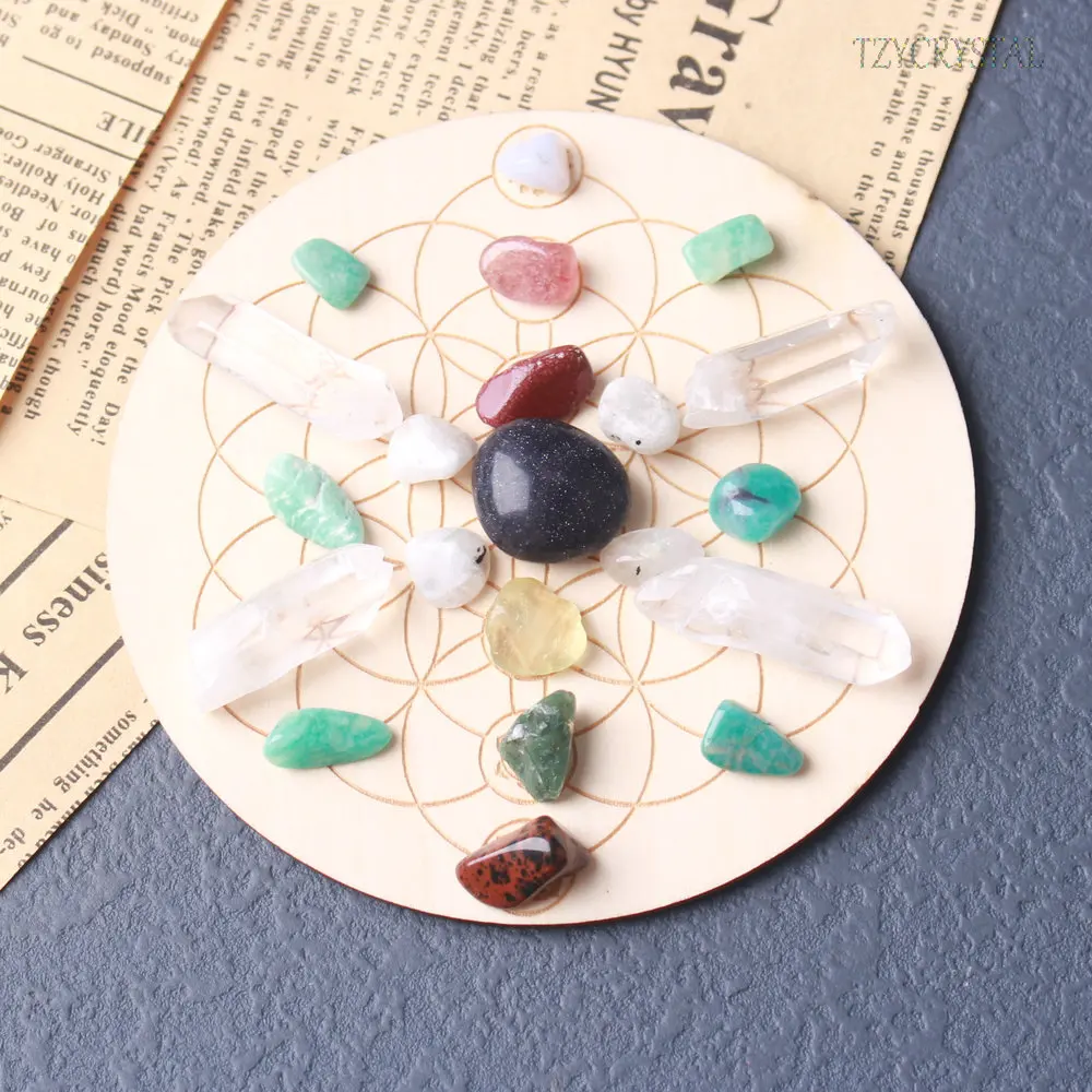 Yoga-Chakra-Energy-Gem-Healing-Array-Decorative-Round-Wood-Chip-Craft ...