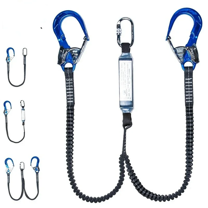 Outdoor-High-altitude-Work-Anti-fall-Safety-Rope-Double-Hook-with ...